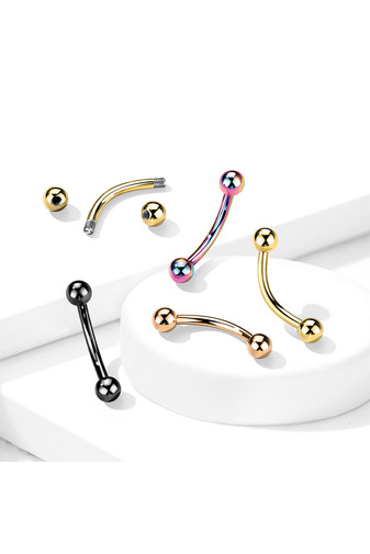 Arany Színű Titánium Szemöldök Piercing Gömbbel - ÍVES-BANÁN - Ékszer ...