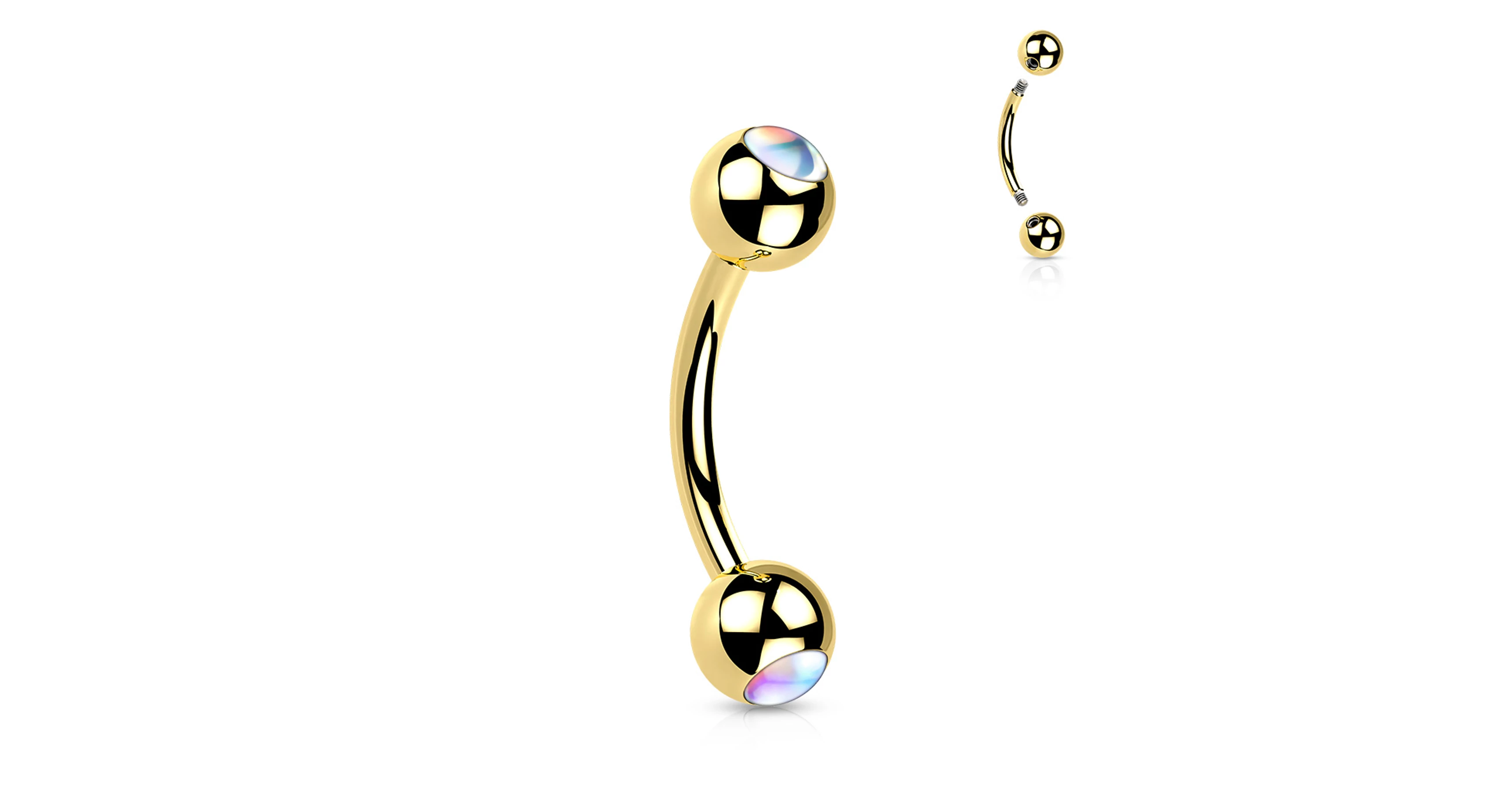 Arany Színű 316L Orvosi Acél Szemöldök Piercing Színváltós Kővel ...